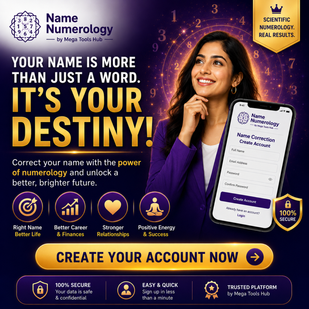 Create Account | Name Correction Tool MegaToolsHub
